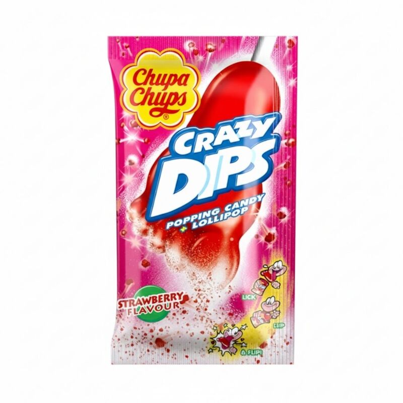 Chupa Chups Crazy Dips Fresa | Piruletas con Peta Zetas | Candy Pop